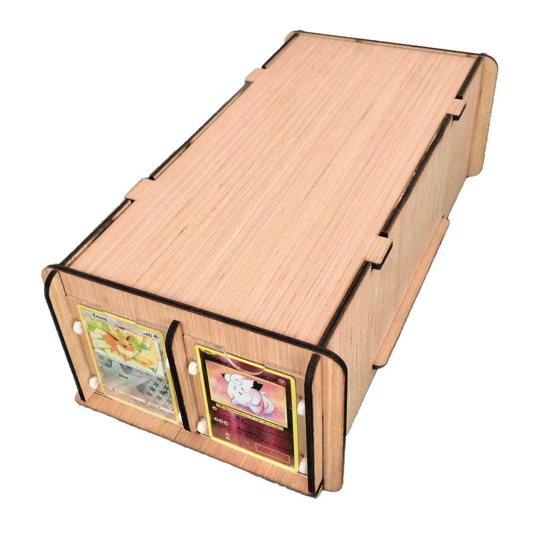 Wooden Card Deck Storage Box With Display Frames & Dividers - Etsy
