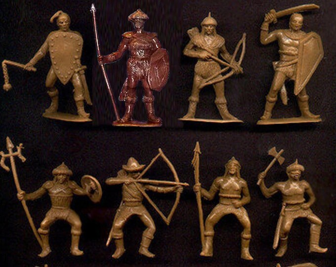 Jecsan Atilla the Hun & Mongol Warriors 12 Figure Plastic Toy Soldier ...