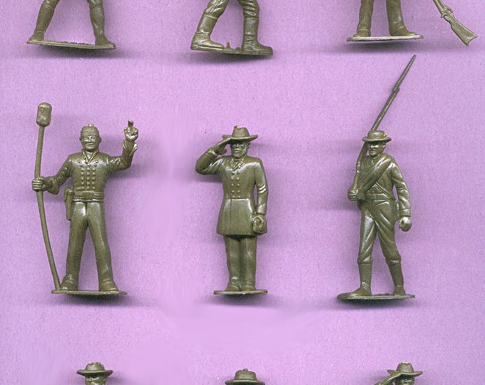 MARX Toy Soldiers 9 Civil War Confederate Toy Soldiers - Reissued Gray ...