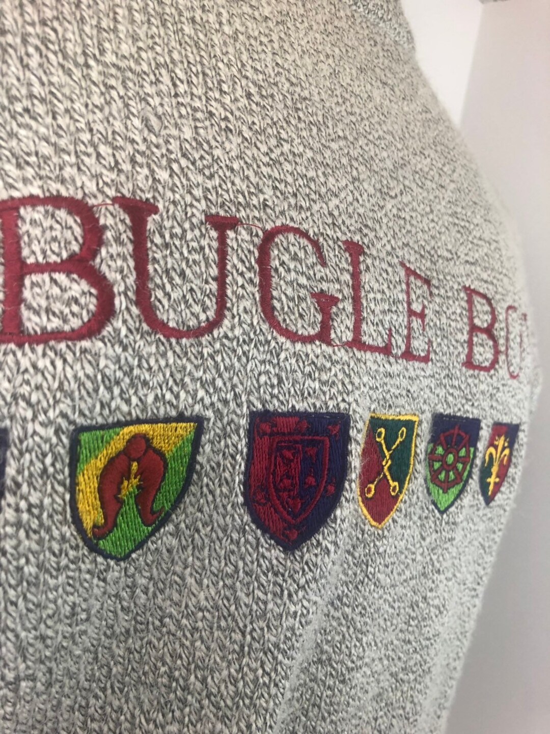 Vintage Bugle Boy Sweater 80s Hip-hop Stitched Embroidered Emblems Men ...