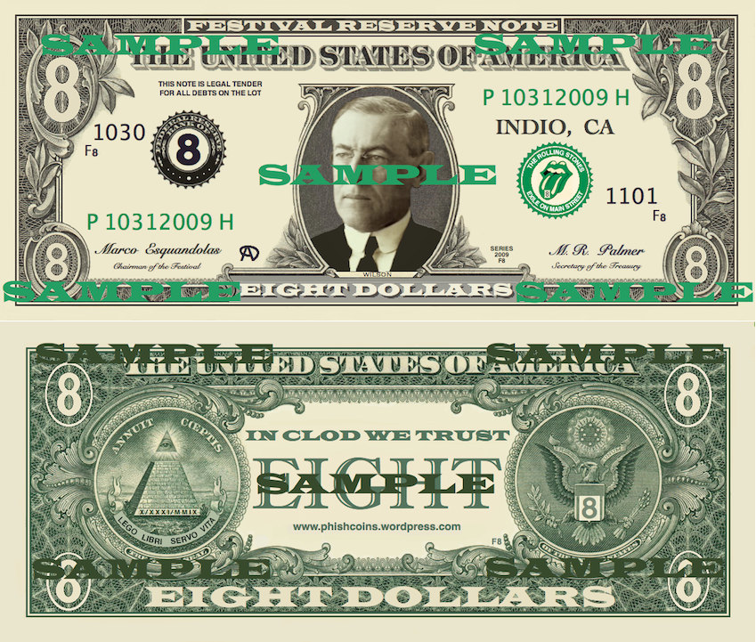 Phish Festival Eight 8 Dollar Bill - Etsy