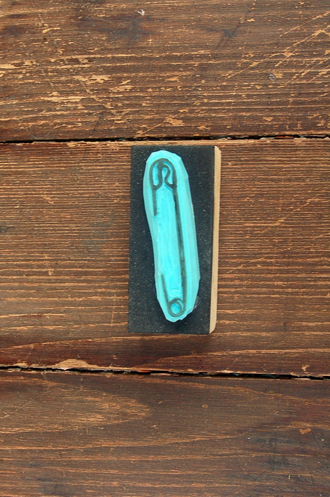 Hand-engraved Stamp, Small Open Safety Pin - Etsy