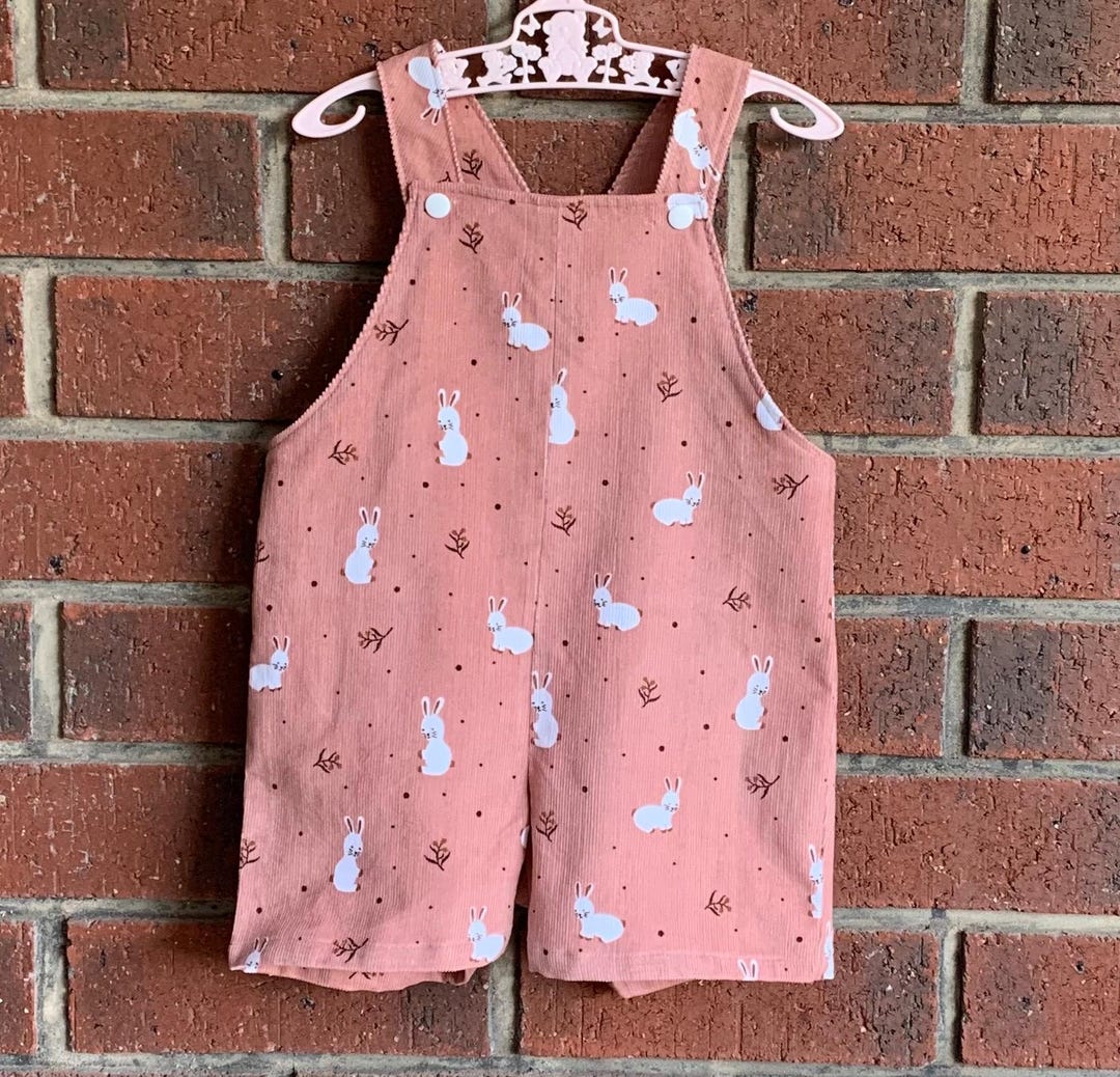 Easter Bunny Overalls for Baby/toddler Girl in Dusty Pink Corduroy - Etsy