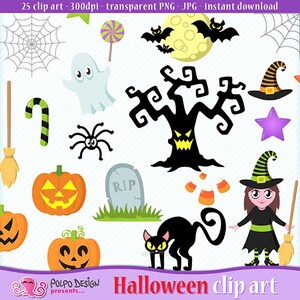 Cute Halloween Clipart. Holiday Set. Commercial & Personal Use. Instant ...