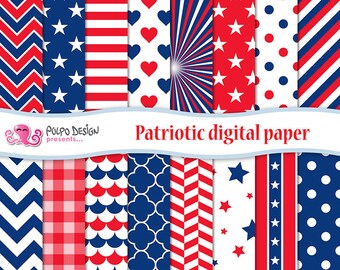 4th of July Digital Paper - Etsy