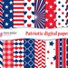 Patriotic Digital Paper. 4th of July Papers United States | Etsy