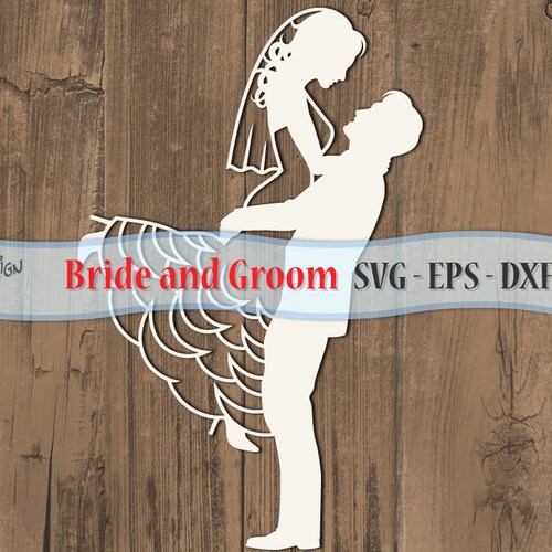 Bride and Groom SVG Black Couple SVG Files for Silhouette | Etsy