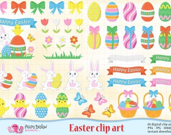 Easter Clipart Bundle Digital Instant Download, Easter Bunny Clip Art ...