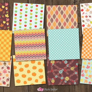 Fall Digital Paper. Autumn Digital Paper, Leaves Pattern, Fall Patterns ...
