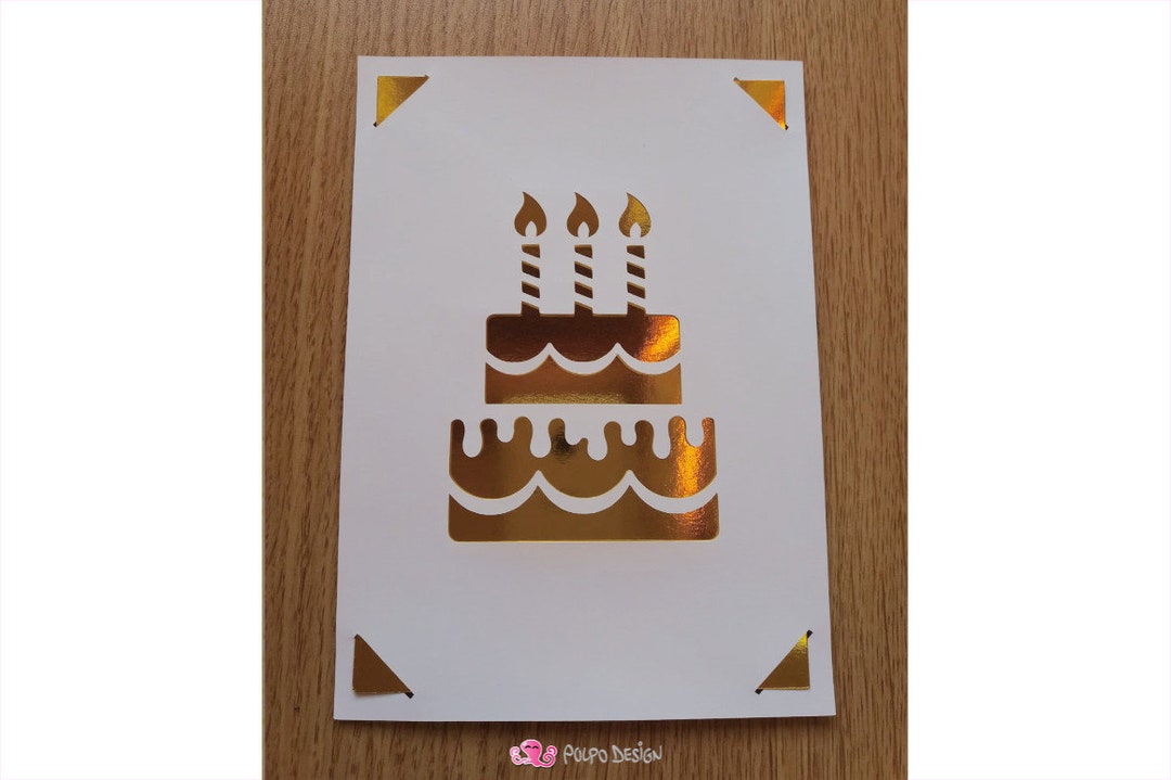 Birthday Card SVG, Eps, Dxf and Png. Digital Vector Files Ideal for ...