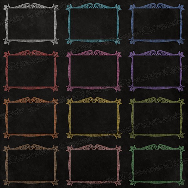 Colorful Chalkboard Frames clipart. Digital clip art. | Etsy