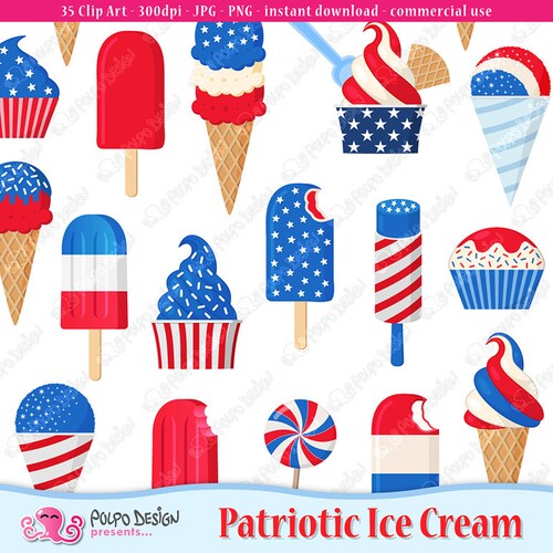 4th of July Independence Day Watercolor Clipart Fourth of - Etsy