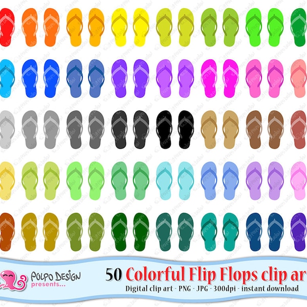 Flip Flops Clip Art - Etsy