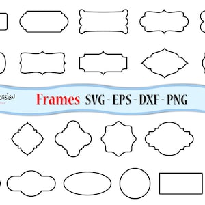 SVG Frames. 22 Digital Clip Art. SVG EPS Dxf Png. Vector Files Ideal ...