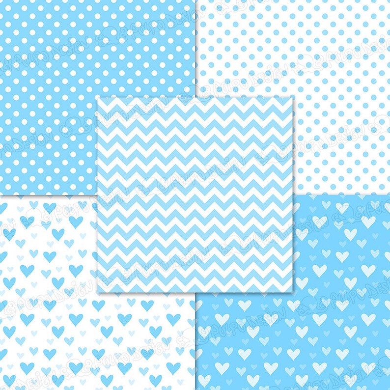 Owl Clipart & Digital Paper, Baby Boy Clip Art, Baby Shower, Blue Owls ...