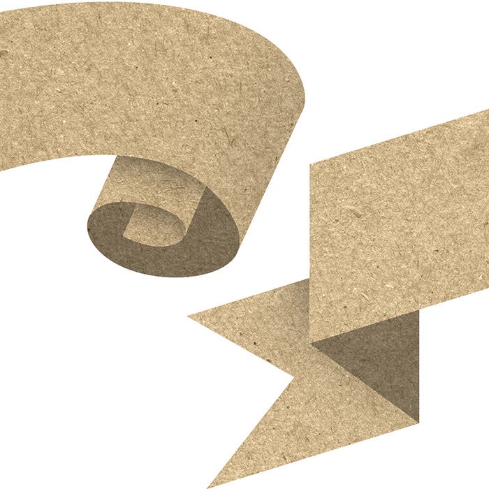 Kraft Paper Banners Clipart. Commercial & Personal Use. | Etsy