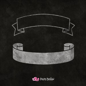 Chalkboard Banners Clip Art. Commercial & Personal Use. Instant ...