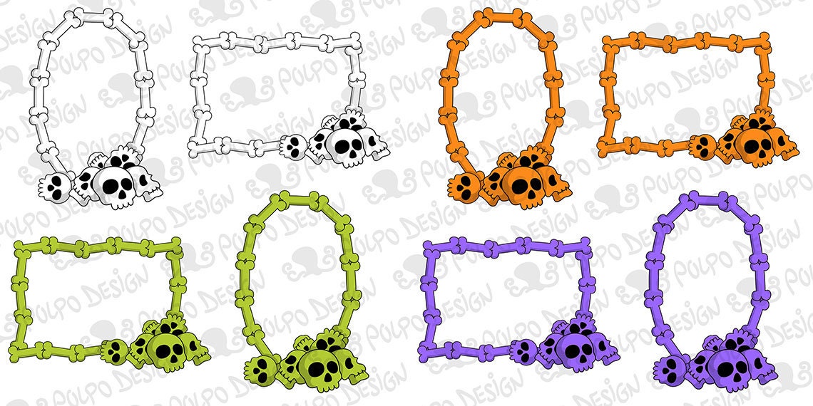 18 Bones Frames Clip Art. Commercial and Personal Use. Instant - Etsy