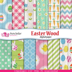 Easter Wood Digital Paper. Easter Wood Backgrounds. Easter Scrapbook ...