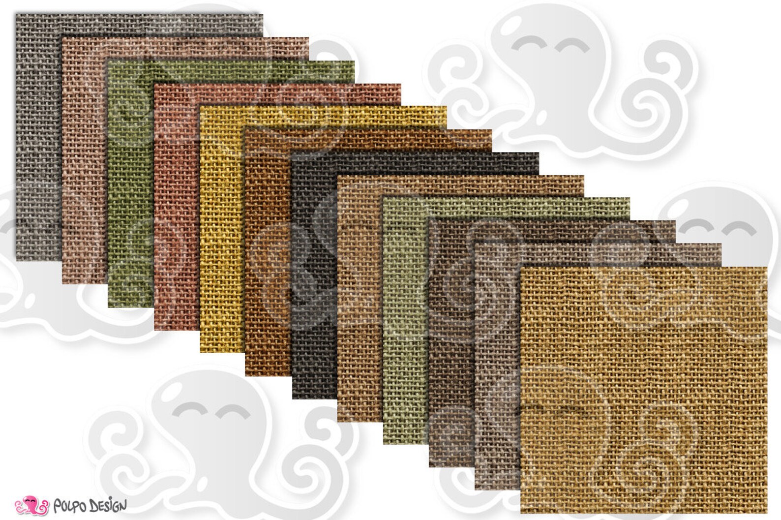 Natural Burlap Digital Papers. Seamless Patterns. Fabric Textures ...