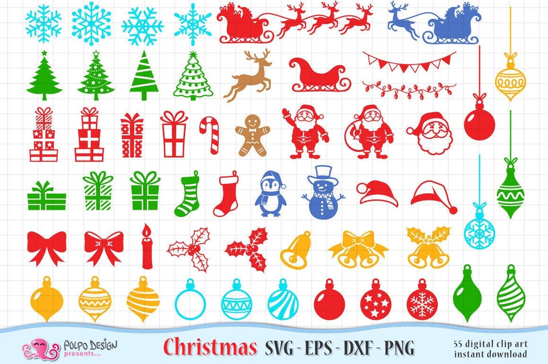 Christmas SVG, Eps, Dxf and Png. Vector Files Ideal for Cutting ...