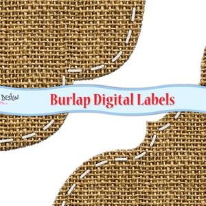 22 Burlap Digital Labels Clip Art, PNG With Transparent Background ...