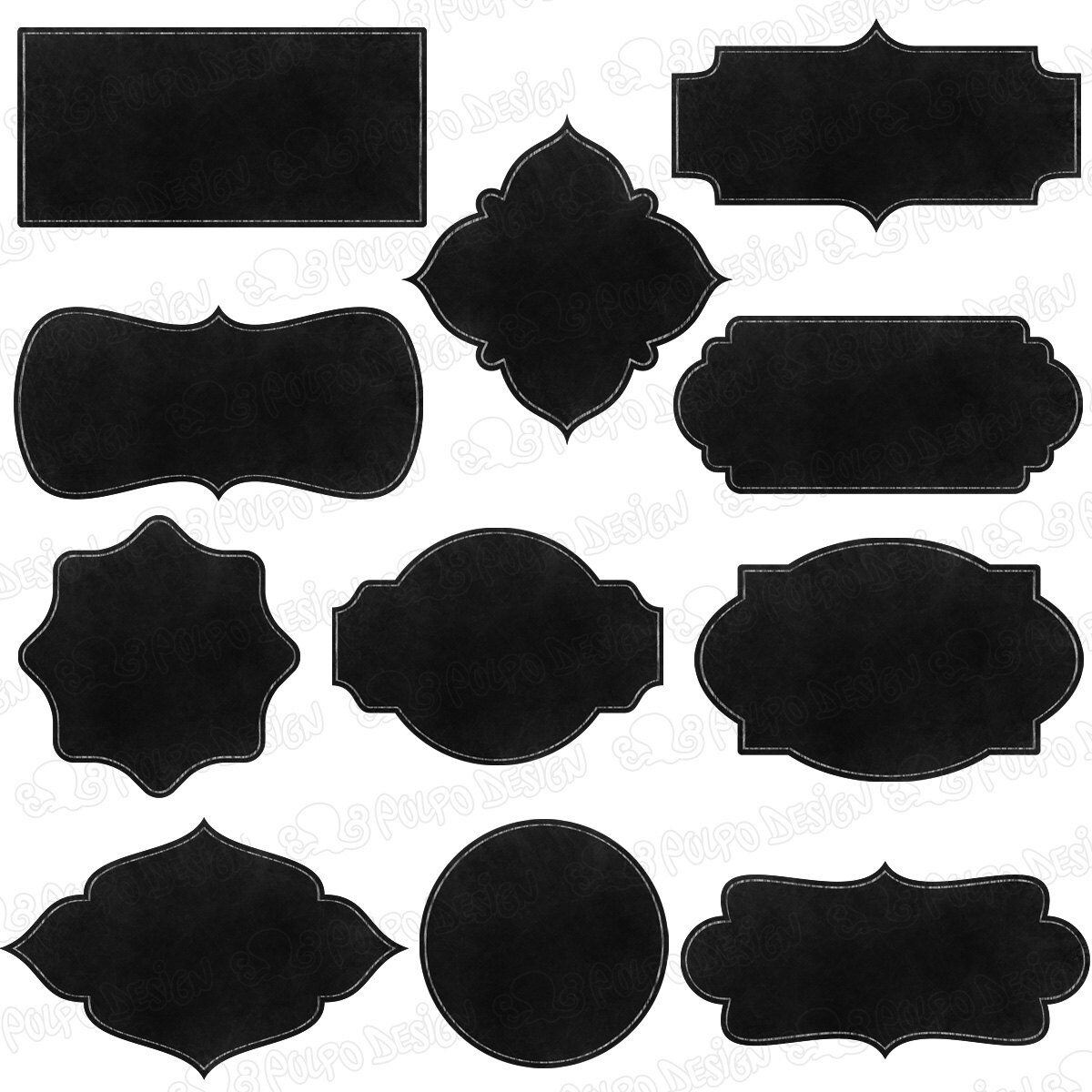 Chalkboard Digital Labels Clip Art. Commercial & Personal Use. - Etsy