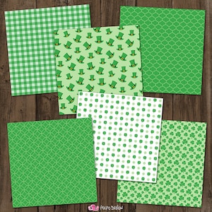 St Patricks Day Digital Paper. Scrapbook Backgrounds. Green Digital ...