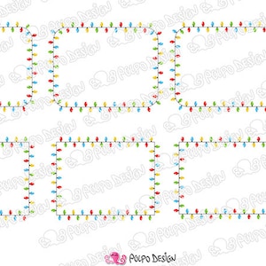 String Lights Frames Clipart. Digital Clip Art. Commercial & Personal ...