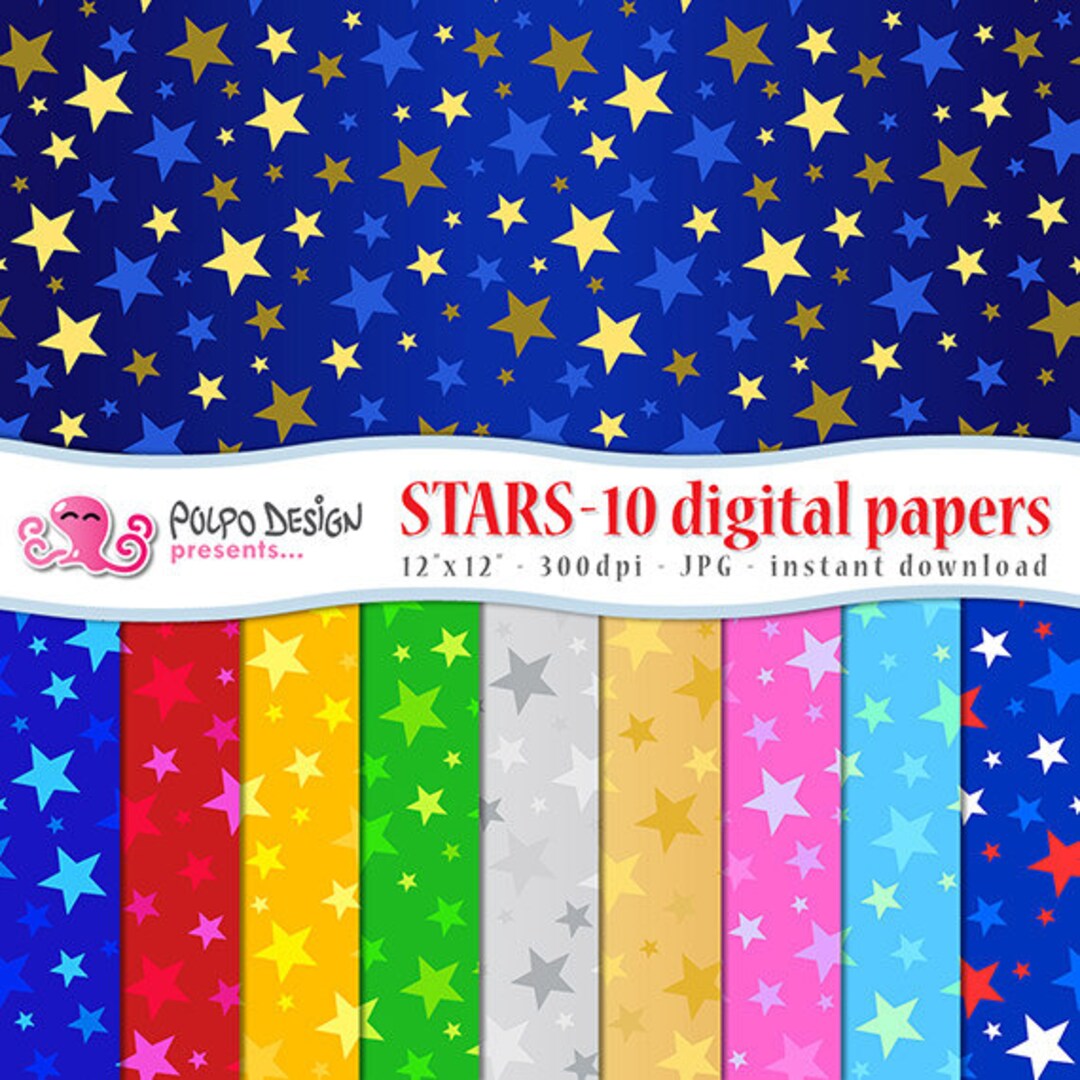 Star Digital Paper. Commercial and Personal Use. Instant Download. Gold ...