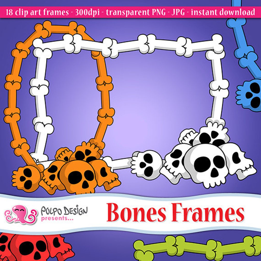 18 Bones Frames Clip Art. Commercial and Personal Use. Instant Download ...