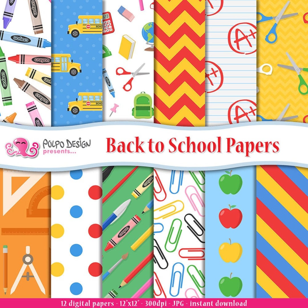 Back to School Digital Paper. Learning, Classroom Papers, Children ...