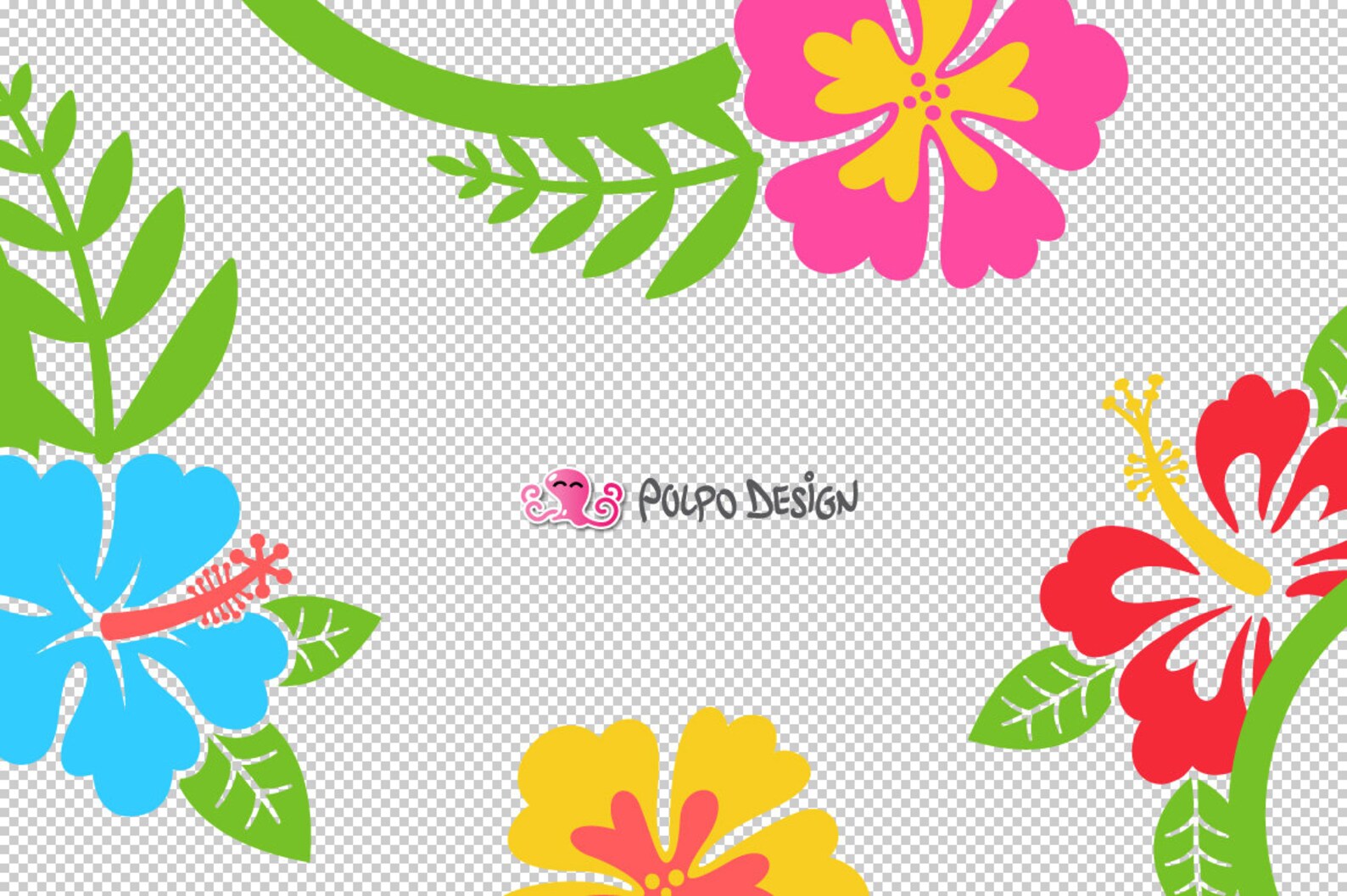 Hibiscus Monogram Svg. Hibiscus Clip Art in Svg, Eps, Dxf and Png ...