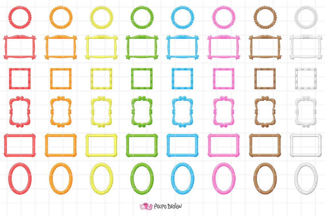 48 Frames Clipart. JPG and PNG Clip Art Frames. Square - Etsy Canada
