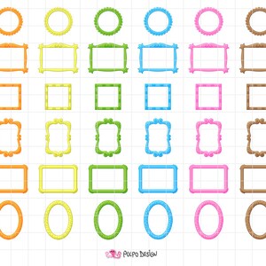 48 Frames Clipart. JPG and PNG Clip Art Frames. Square Rectangle Circle ...