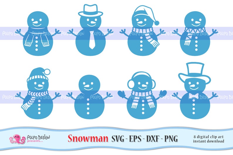 Snowman SVG. Snowman Clip Art in Svg Eps Dxf Png. Vector Files Ideal ...