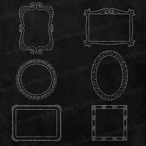 Chalkboard Frames Clipart. Digital Clip Art. Commercial & Personal Use ...