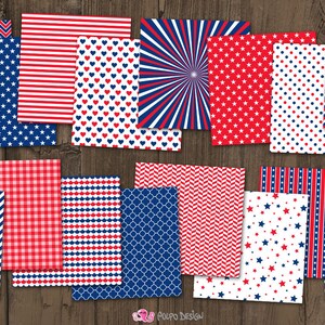 Patriotic Digital Paper. 4th of July Papers, United States, America ...