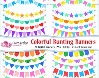 Bunting Banner Clip Art | Etsy