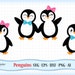Girl and Boy Penguins. Clip Art in SVG, EPS, DXF, Ai and Png. Ideal for ...