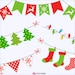 Christmas Bunting Banners Clipart. Digital Clip Art. Commercial ...