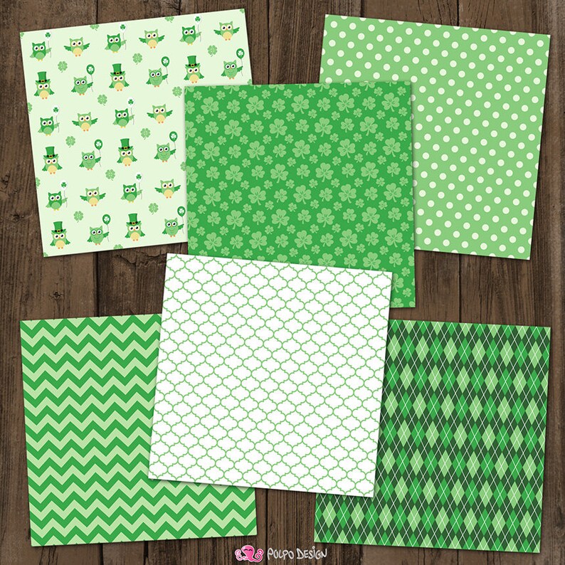 St Patricks Day Digital Paper. Scrapbook Backgrounds. Green - Etsy