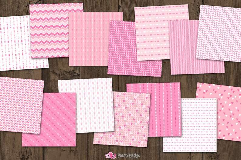 Pink Arrows Digital Paper. Commercial & Personal Use. Instant Download ...