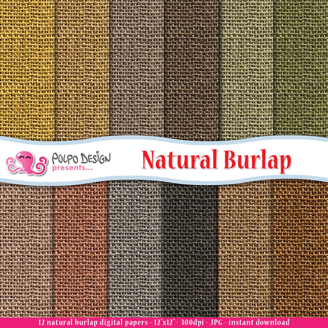 Natural Burlap Digital Papers. Seamless Patterns. Fabric Textures ...