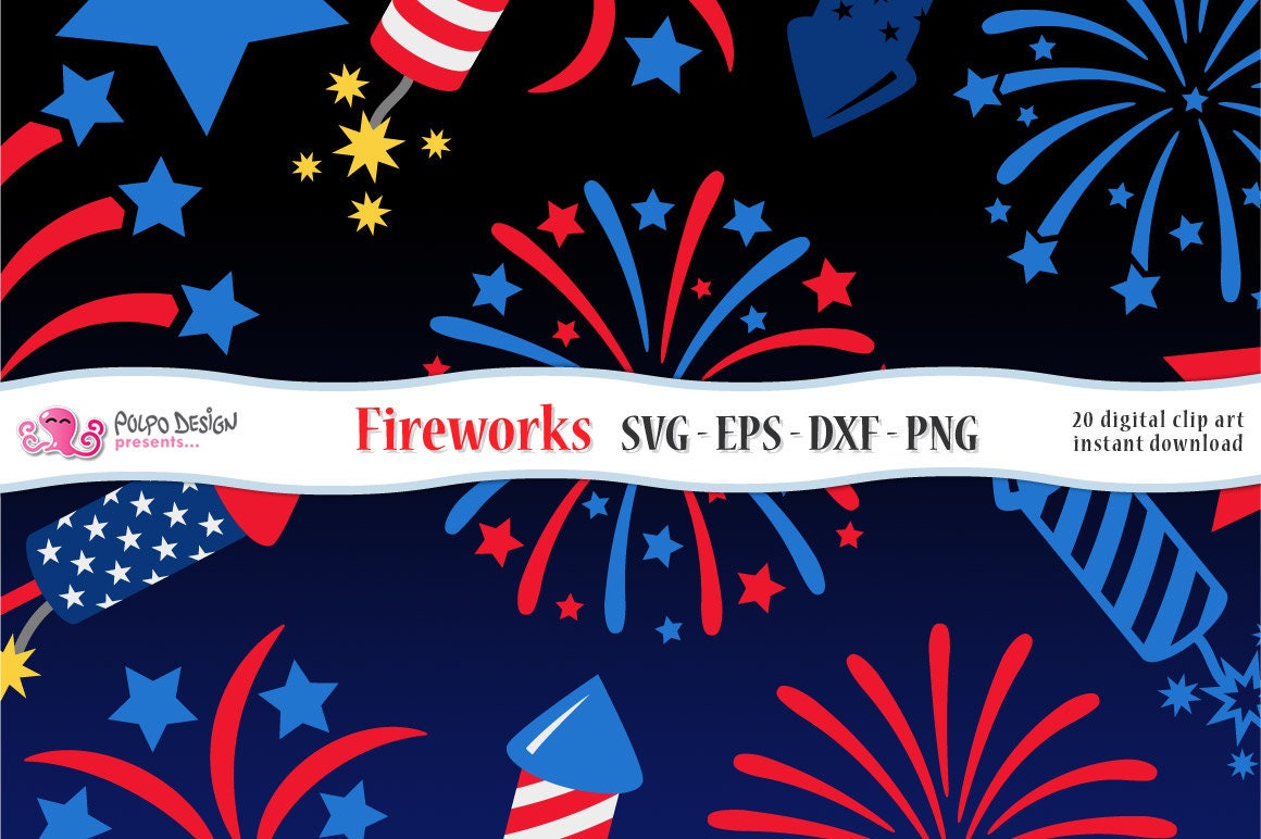 4th of July Fireworks SVG Epsdxfai and Png. Vector Files - Etsy