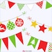 Christmas Bunting Banners Clipart. Digital Clip Art. Commercial ...
