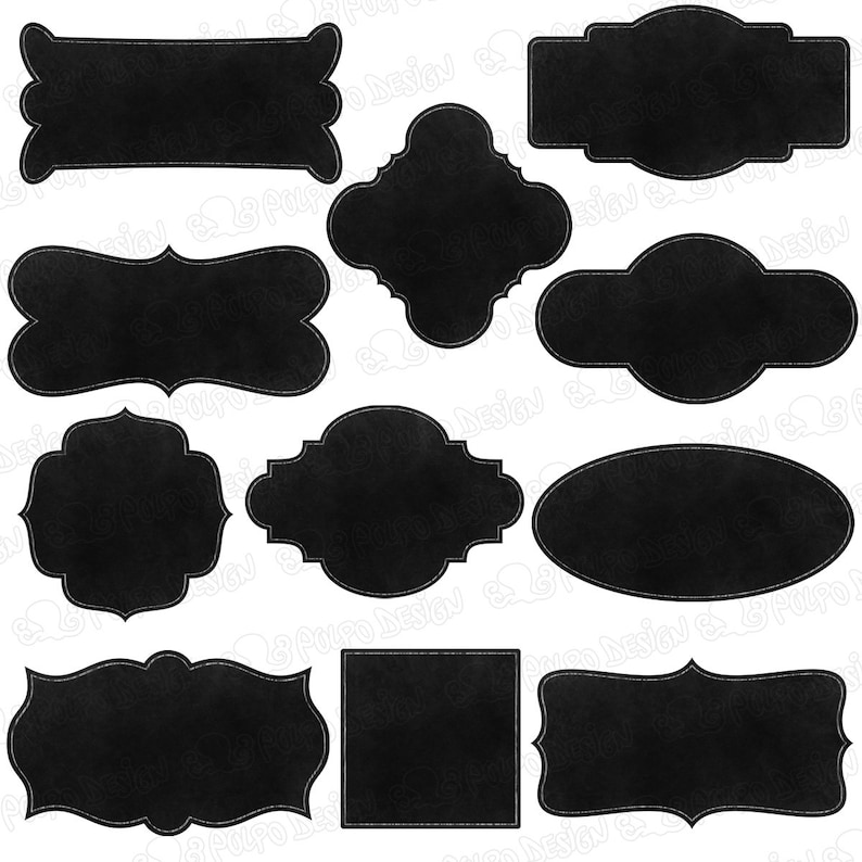 Chalkboard Digital Labels Clip Art. Commercial & Personal Use. - Etsy