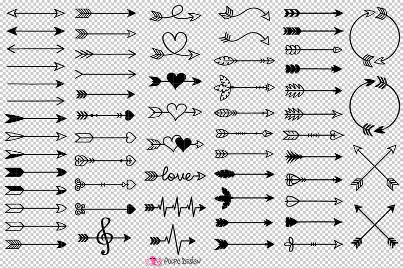 Arrows SVG EPS Dxf Png. Digital Arrows Clip Art, Vector Arrows, Tribal ...