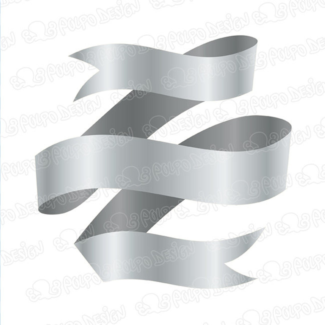 Digital Silver Banners Clip Art. Commercial & Personal Use. - Etsy