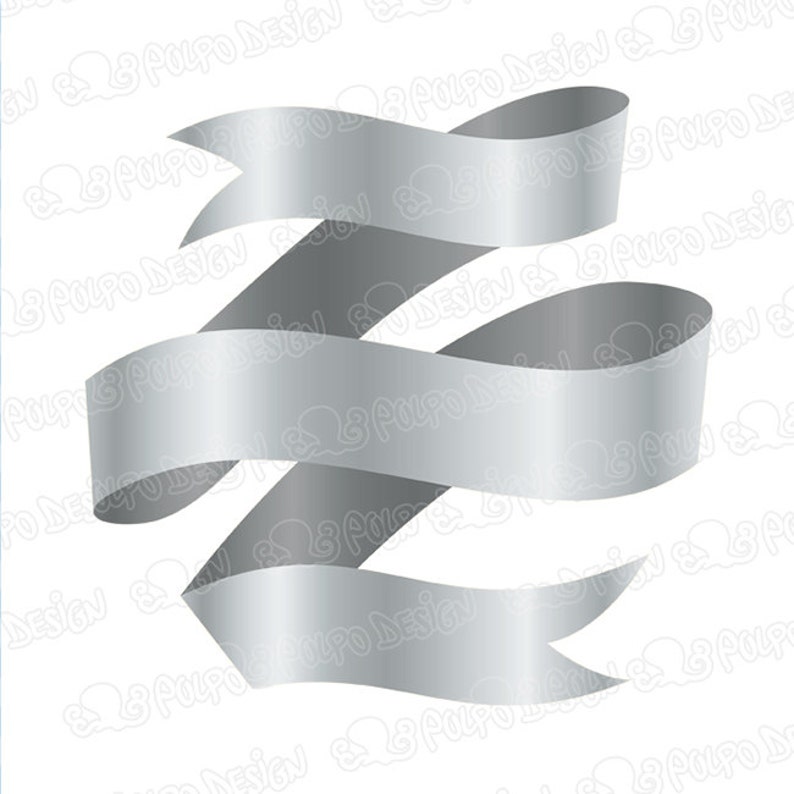Digital Silver Banners Clip Art. Commercial & Personal Use. - Etsy